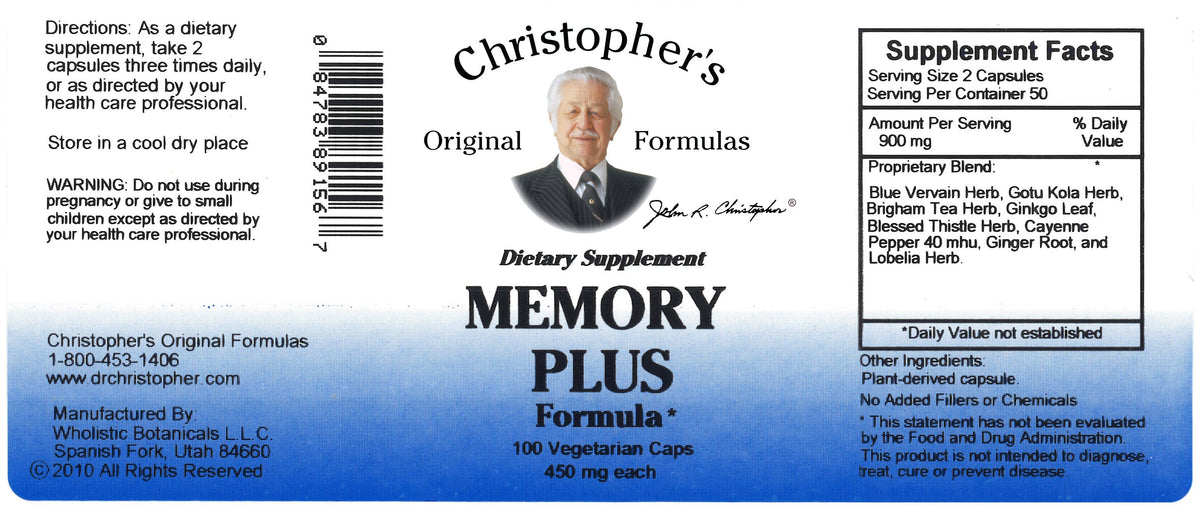 Memory Plus Capsule | christophersoriginalformulas