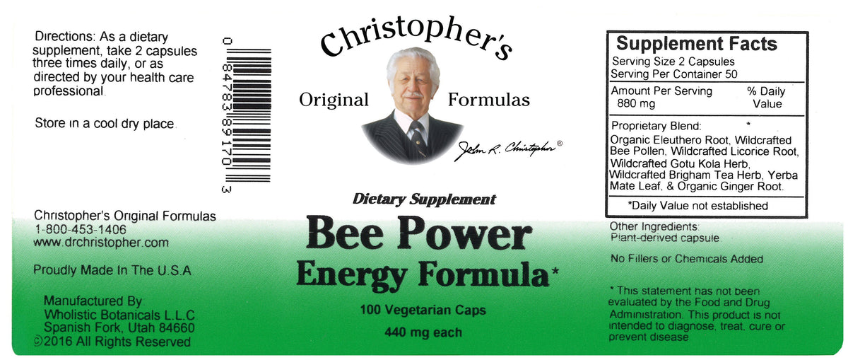 Bee Power Energy Capsule | christophersoriginalformulas