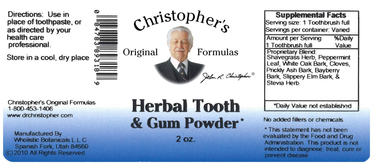 Herbal Tooth & Gum Powder | christophersoriginalformulas